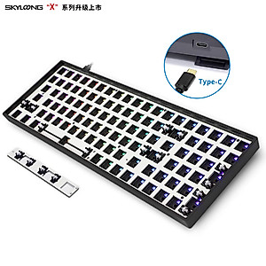 KPREPUBLIC gk96 gk96x hot swappable Custom Mechanical Keyboard Kit Support RGB Switch LEDs Type c Software programmable Balck White case (GK96X White Case Kit x1)