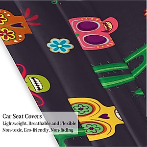 Sugar Skull Flowers Baby Car Seat Cover for Baby Boys and Girls Breathable Lightweight Carseat Cover Baby Carrier Cover Soft Flexible for Girls Boys