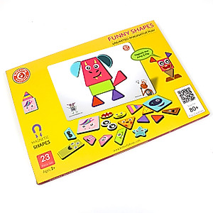 ButterflyEdufields 100+ Magnetic Puzzles for Kids 3 4 5 Years Old | Mix & Match Fun Shapes & Emoticons 100+ Play Challenges | Creative Birthday Gift for Kids