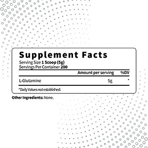 5X Strength L Glutamine Powder (5000mg | 1KG) 6-Month Supply Pure L-Glutamine Supplement for Leaky Gut Health, Gastrointestinal Lining Support & Recovery for Women/Men - Vegan, Gluten Free, No Fillers