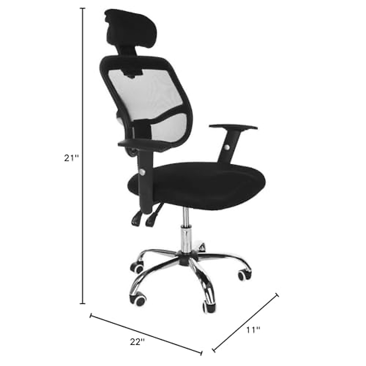 Executive Computer Office Home Task Adjustable Swivel Chair Stool with Arms,Breathable Mesh,Ergonomic Headrest and Lumbar Support(Ship from US!)
