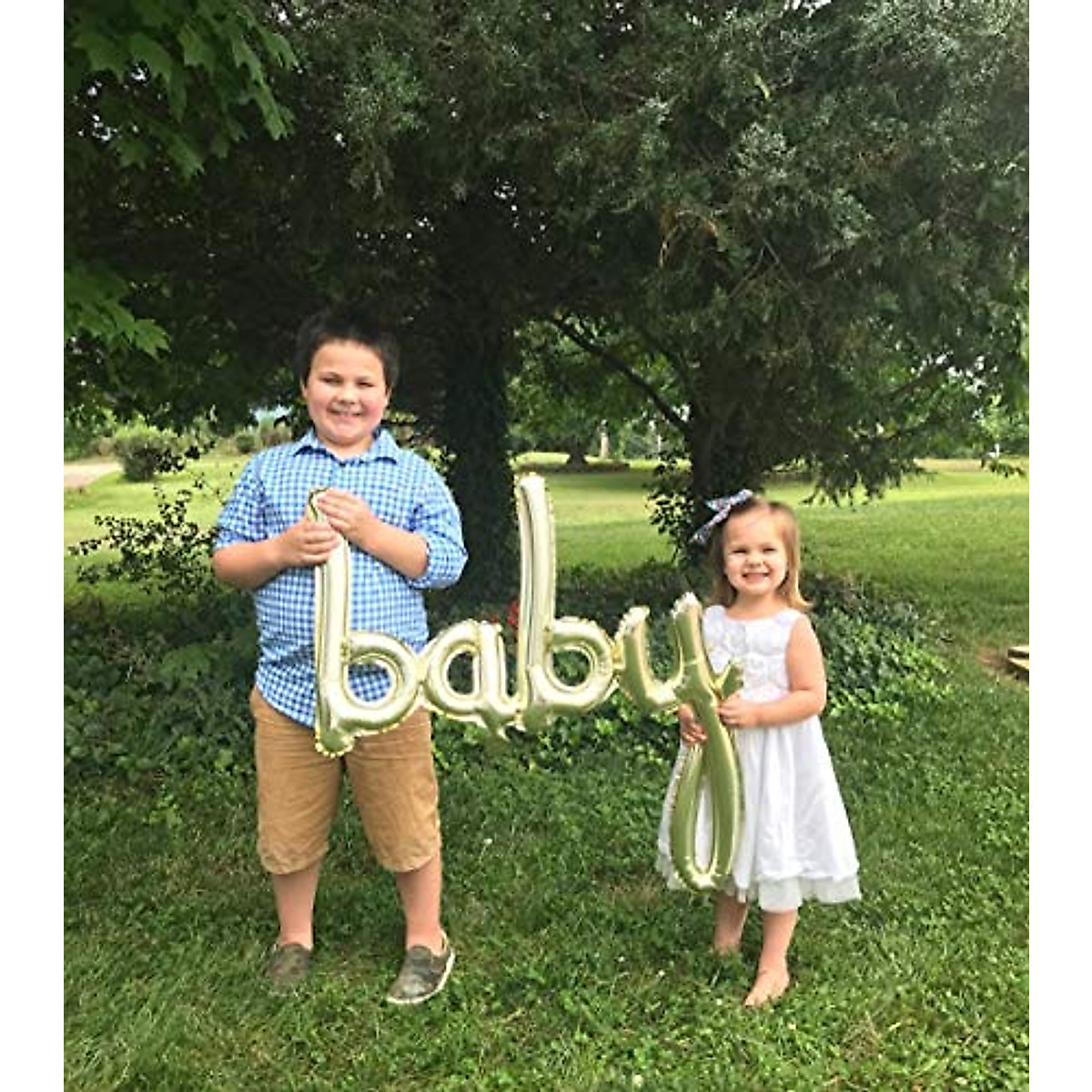 Besttt-Seller 46 Inch White Gold Baby Script Balloon banner baby shower decoration foil balloons