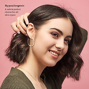 Sterling Silver Hoop Earrings - 3mm x 35mm Click-Top Tube Hoop