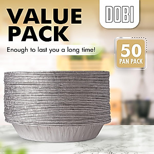 9" Pie Pans [50 Pack] - Heavy Duty Standard-Sized Disposable Aluminum Foil Pie Tins for Baking and Serving