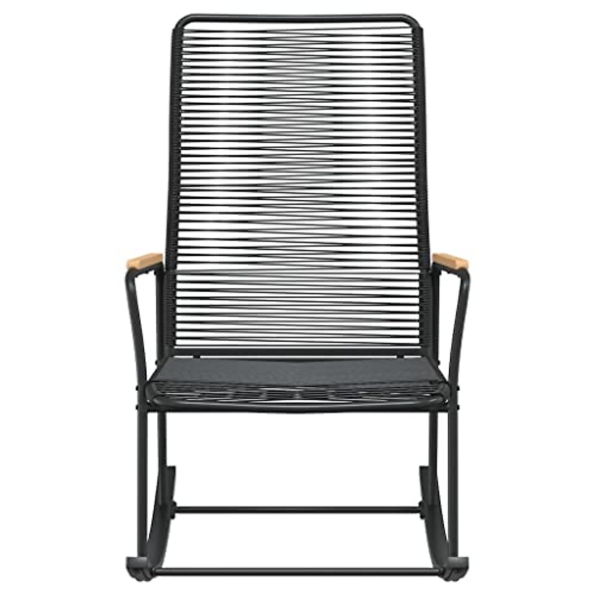 BUKSCYJS Camping Rocking Chairs,Rocking Chairs for Outside,Rocking Chairs for Outside Foldable,Rocking Lawn Chairs Foldable with Shocks,Patio Rocking Chair Black 23.2"x31.3"x40.9" PVC Rattan