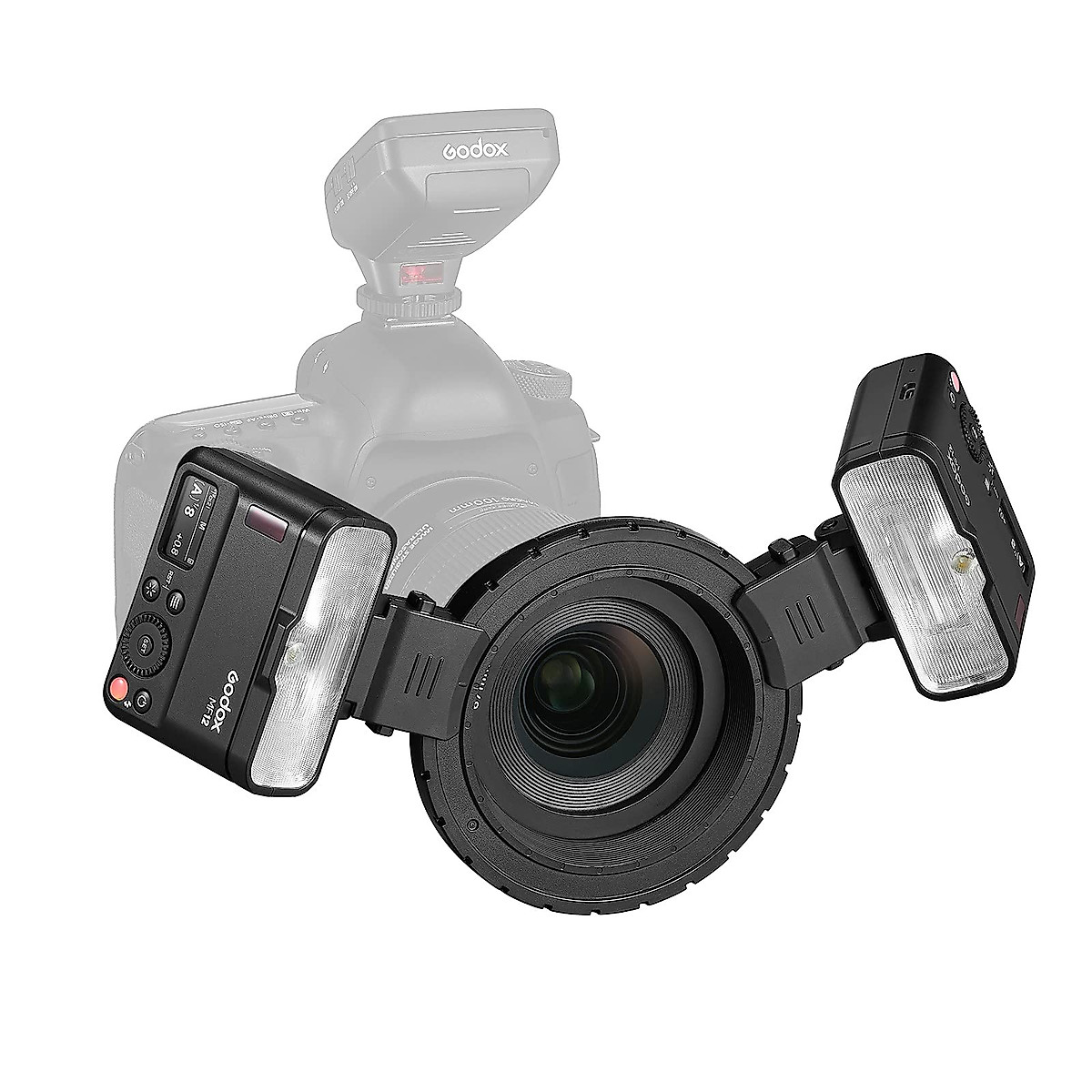 Godox MF12 MF12-K2 Macro Flash Off-Camera TTL Flash Speedlite 12W, 2.4G Wireless Control,TTL/M Mode,Built-in 3.7V/6.29W Lithium Battery, Compatible with Nikon, Sony, Canon, Fuji, Olympus and Panasonic