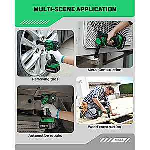 Avhrit Impact Wrench with a Battery, 650Nm/479ft-lbs Impact Wrench 1/2, Cordless Compact Impact Wrench, Brushless Impact Driver Kit for Car Tires Home