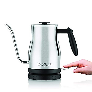 Bodum Bistro Gooseneck Electric Water Kettle, 34 Ounce, Chrome, Stainless Steel