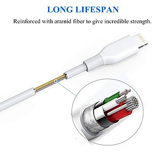 sharllen iPhone Charger Cable Lightning Cable 5 Pack[3/3/6/6/10FT] Fast Charging Cords Syncing Extra Long USB iPhone Charging Cable Compatible iPhone 11/ XS/Max/XR/X/8/8P/7/7P/6/iPad/iPod White