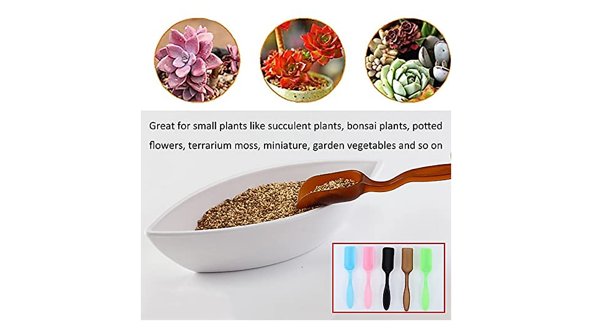 Qioly 10 Pcs Mini Gardening Shovel Spoons for Succulents