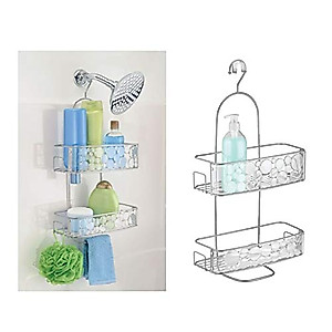 iDesign Rain Bath SHWR Caddy, Standard, Clear/Silver