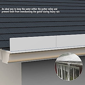 4 Pcs Gutter Valley Splash Guard,Straight Rain Diverter Roofing Gutter Guards,Rain Drip Gutter Guard for House Shingle Roofs Corner (4)