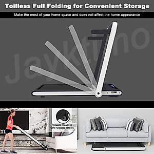 Jayktimo Treadmill, Walking Pad-7.6miles Under Desk Treadmill-2 in 1 Folding Treadmill-Treadmills for Home and Office, Black White