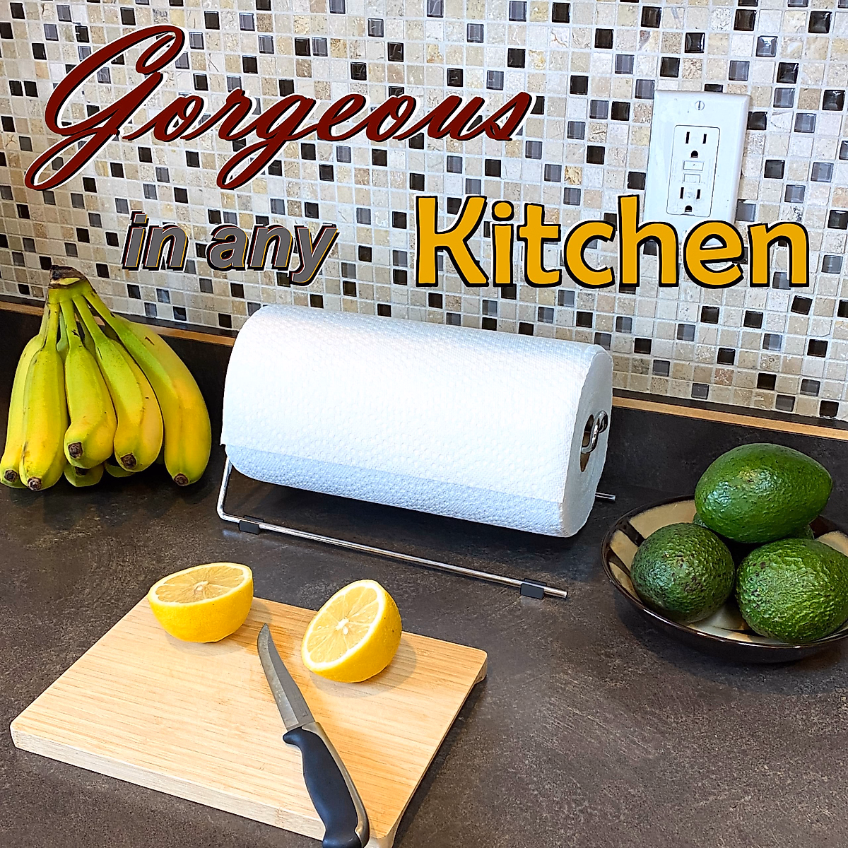 Horizontal Countertop Paper Towel Holder (Chrome)