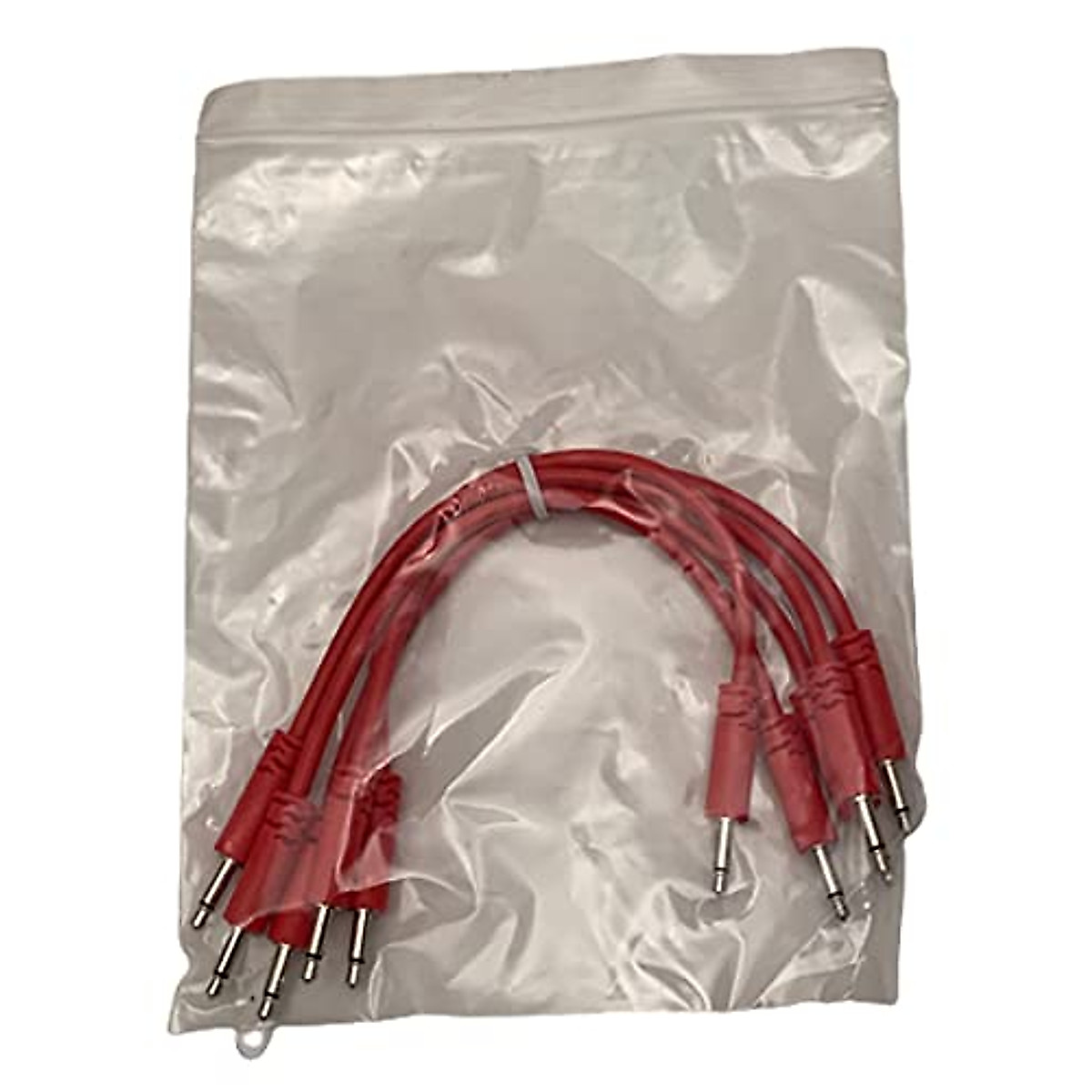 Luigis Modular Supply Spaghetti Eurorack Patch Cables - Package of 5 Red Cables, 6 (15 cm)