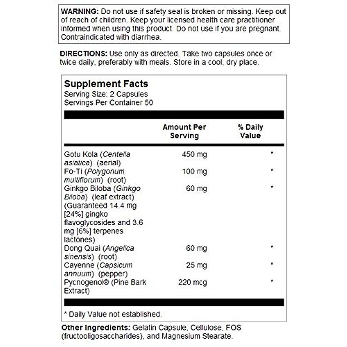 Natural Balance Super Ginkgo Biloba Plus | Brain & Circulation Formula to Help Support Focus, Memory & Blood Flow | with Gotu Kola | 100ct, 50 Serv.