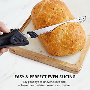 ELITRA HOME Professional Grade Electric Knife | Easy Slice Electric Kitchen Knife For Carving Meats, Bread, Turkey, and More | Stainless Steel Serrated Blade, Carving Fork, and Storage Case