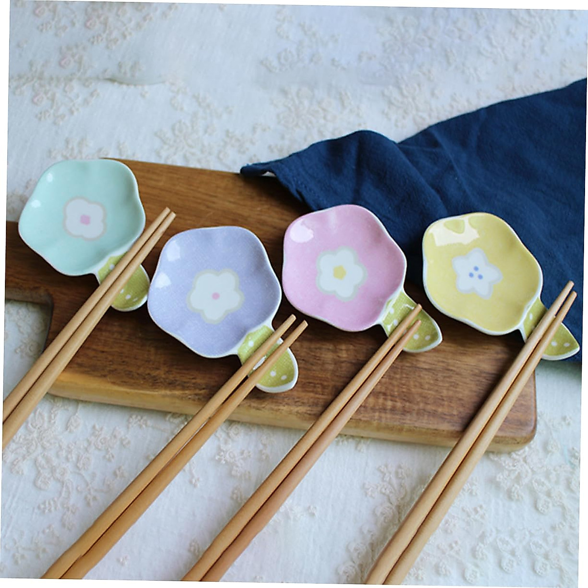 Housoutil 3pcs Spoon Holder Sushi Dish Dip Sauce Bowl Chopsticks Rests Holders Chopstick Stand Dessert Plate Snack Bowl Seasoning Bowl Dip Dish Chopstick Rest Condiment Dish Mini Ceramics