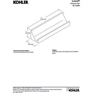 Kohler K-11576-CP Loure 3" Pull, Polished Chrome