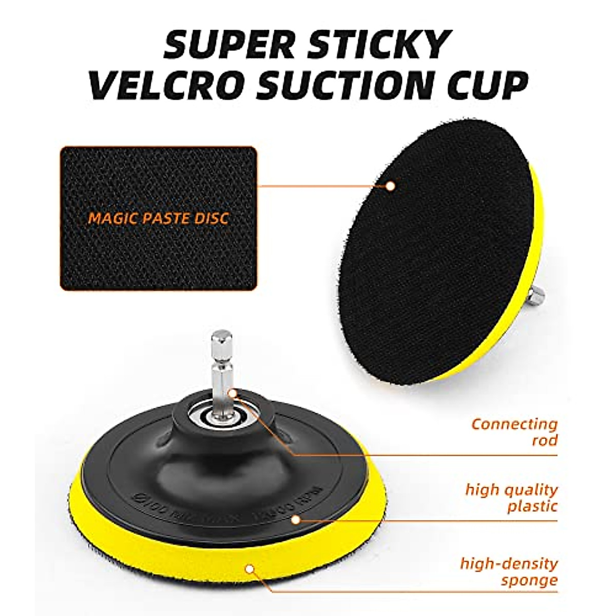 LUCKUT Decal Remover, Adhesive Remover, 13PC Rubber Pin Stripe Removal Tool Kit for Drill for Automotive Car Sticker, Vinyl, Rv, with Polishing Pads, Wool Buffing Pad and Razor Blades