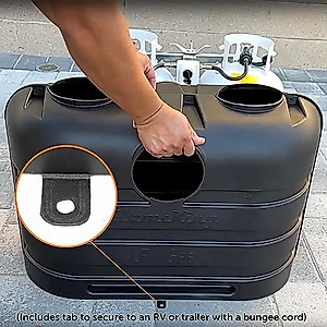 Flame King Dual 20LB LP Propane Tank Light Plastic Heavy Duty Cover for RV, Travel Trailer, Camper - Black