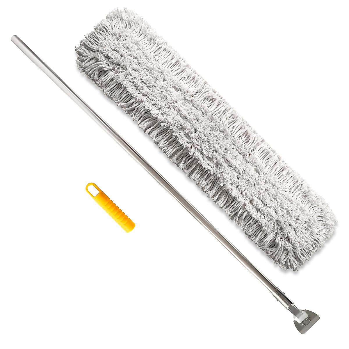 Venmark Commercial Dust Mop – 48” Floor Sweeper for Tiles, Hardwood, and Laminate Floors, with Aluminum Broom Handle, Reusable Duster Head - Complete with Cleaning Cloth