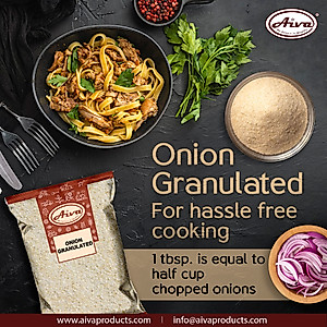 Aiva Granulated Onion (2 LB Bulk) – Gourmet All-Natural Seasoning for Cooking, Baking, and Spice Blends | Packed in USA