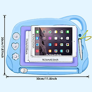 AiTuiTui Magnetic Drawing Board Mini Travel Doodle, Erasable Writing Sketch Colorful Pad Area Educational Learning Toy for Kid/Toddlers/Babies with 3 Stamps and 1 Pen (Sky Blue)