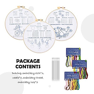 Youteer 3 Sets Embroidery kit for Beginners, Cross Stitch Practice Kits with Pattern and Instructions Hand Stitch for Craft Lover, Beginner