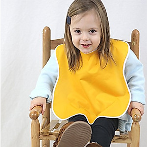 Toppy Toddler Large Waterproof Baby Bibs with Snap Buttons, Boys and Girls Bib Packs, 1-4 years