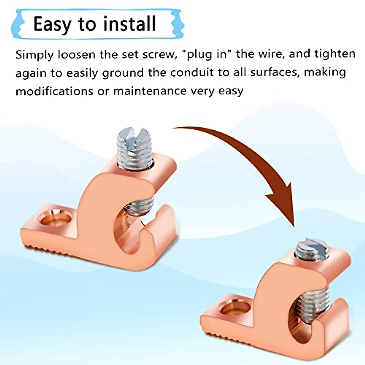 10 Packs Pool Bonding Lug with High Conductivity Copper Alloy, 4-14 Wire Range