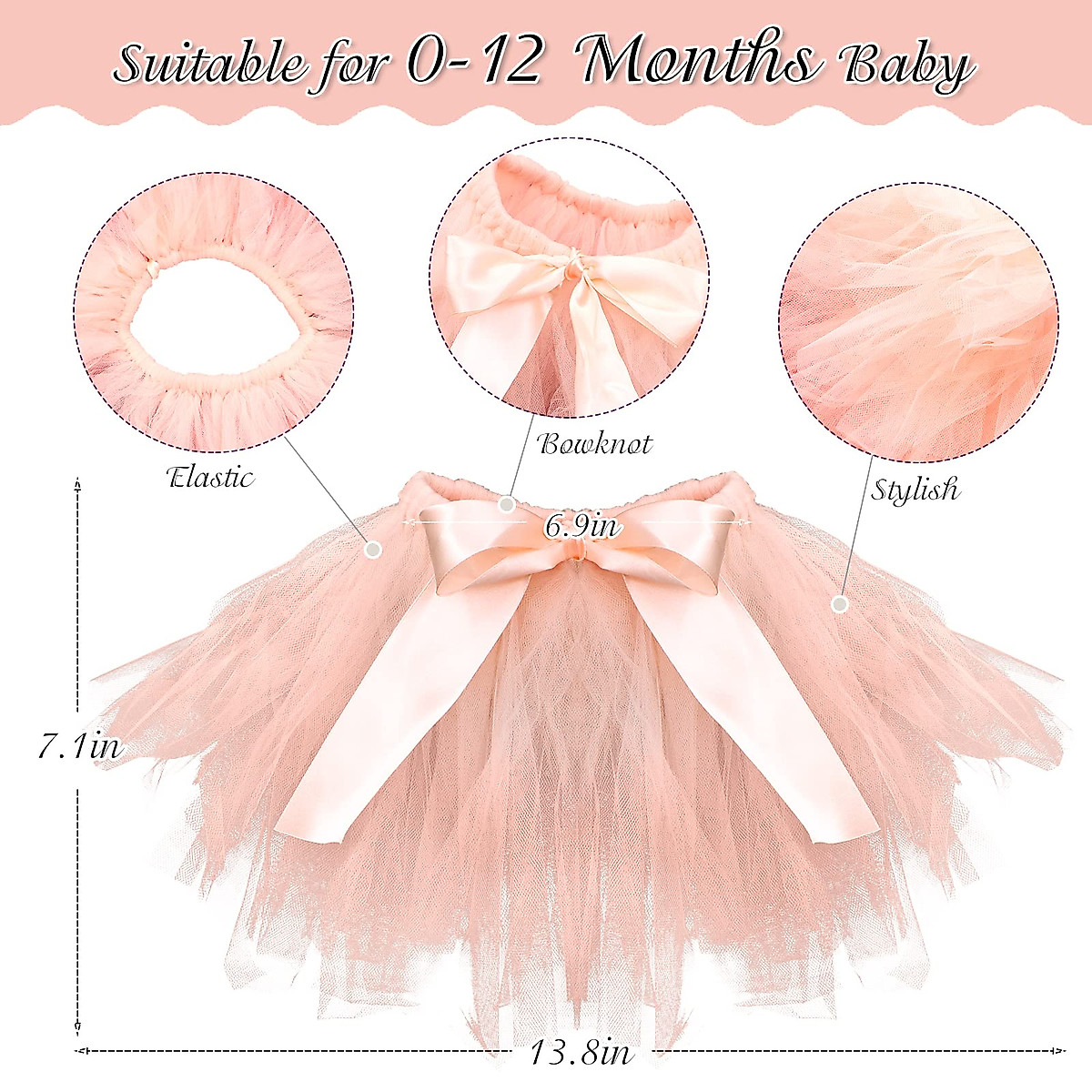 SPOKKI 4 PCS Newborn Photography Props Outfits-BabyTutu Skirt Cute Bow Headdress and Lace Rompers Flower Headband Sets for Infants Girl Boy