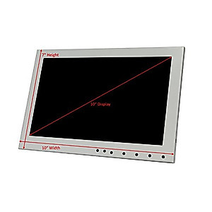 Kenuco White 10.1" LED Monitor with HDMI/VGA/Composite/RCA Input