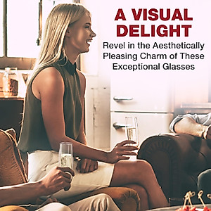 Eparé Stemless Champagne Flutes Glass - Set of 2 Double Wall Mimosa Glasses - Lightweight & Easy to Hold Bridesmaid Champagne Flute - Prosecco Glasses for Bridal Shower