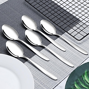 Ramddy Stainless Steel Dessert Spoon, 7.25 Inch, 12 Pieces Small Spoons Set