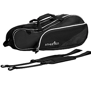 Athletico 6 Racquet Tennis Bag | Padded to Protect Rackets & Lightweight | Professional or Beginner Tennis Players | Unisex Design for Men, Women, Youth and Adults (Black)