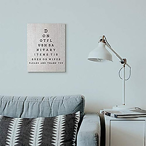 Stupell Industries Eye Chart Funny Word Bathroom Laundry Wood Textured Design Canvas Wall Art, 16 x 20, Multi-Color