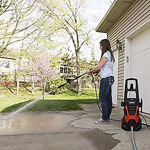 Stalwart Electric Powered Pressure Washer Electric Powered, 2000 PSI (Power Washer for Cleaning Driveways, Patios, Decks, Cars and More), Red