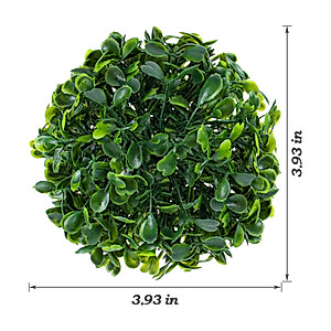 AUEAR, Artificial Boxwood Topiary Plant Balls Decorative for Table Decoration Garden Wedding Decor (4 Inch Diameter, 6 Pack)