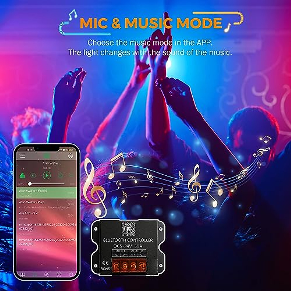 BEAMNOVA RGB Commercial Storefront Light Kit 40Ft Window Lights Modules with Remote, Bluetooth Control Box DC 12V Power Supply Transformer Adhesive Waterproof Outdoor Strip Lights