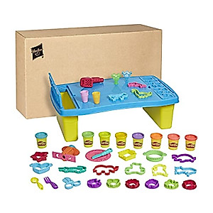 Play-Doh Play 'N Store Kids Table for Arts & Crafts Activities with 8 Non-Toxic Colors, 2 Oz Cans (Amazon Exclusive)