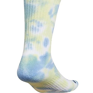 adidas Originals Mixed Graphics Cushioned Crew Socks (3-Pair) -Discontinued, Ambient Sky Blue/Pulse Yellow/White, Large
