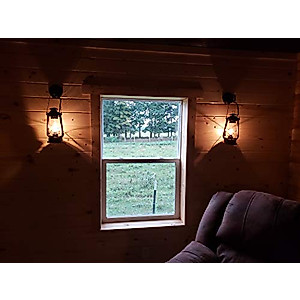 Rustic Lantern Wall Mounted Set - Large Black