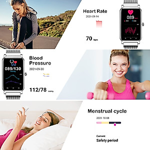 MBHB Exqusite Lady's Smart Watch, Health Monitor with Heart Rate Blood Pressure Sleep Monitor, HD Touch Screen Fitness Tracker for Women, Gold