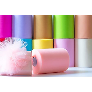 Joycrosso Tulle Fabric Rolls 6 Inch 100 Yards (300 feet) Organza Tulle Polyester Netting Spool for Wedding Decorations Gift Baby Shower Crafts DIY Tutu Skirt-Soft & Drape (Emerald)