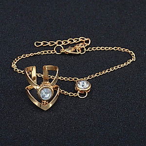 Acedre Boho Crystal Bracelets Gold Hand Harness Bangle Finger Rings Hand Accessories for Women