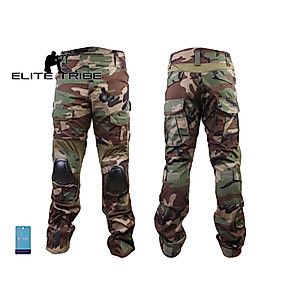 Emerson Airsoft Hunting Tactical Pants Combat Gen3 Pants with Knee Pads (US, Alpha, Large, Regular, Regular, Woodland)