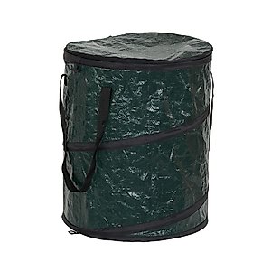 Household Essentials Pop Up Hamper, Pop Up Camping Trash Can, Great for Outdoor or Indoor Use, Portable and Collapsible with Zippered Top, Green