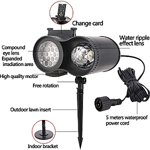 IIIL Christmas Light Projector Snowflake, Projector Waterproof Projection Lamp Remote Control Decorations Lighting Halloween Wedding Party Garden Landscape Home Theatre