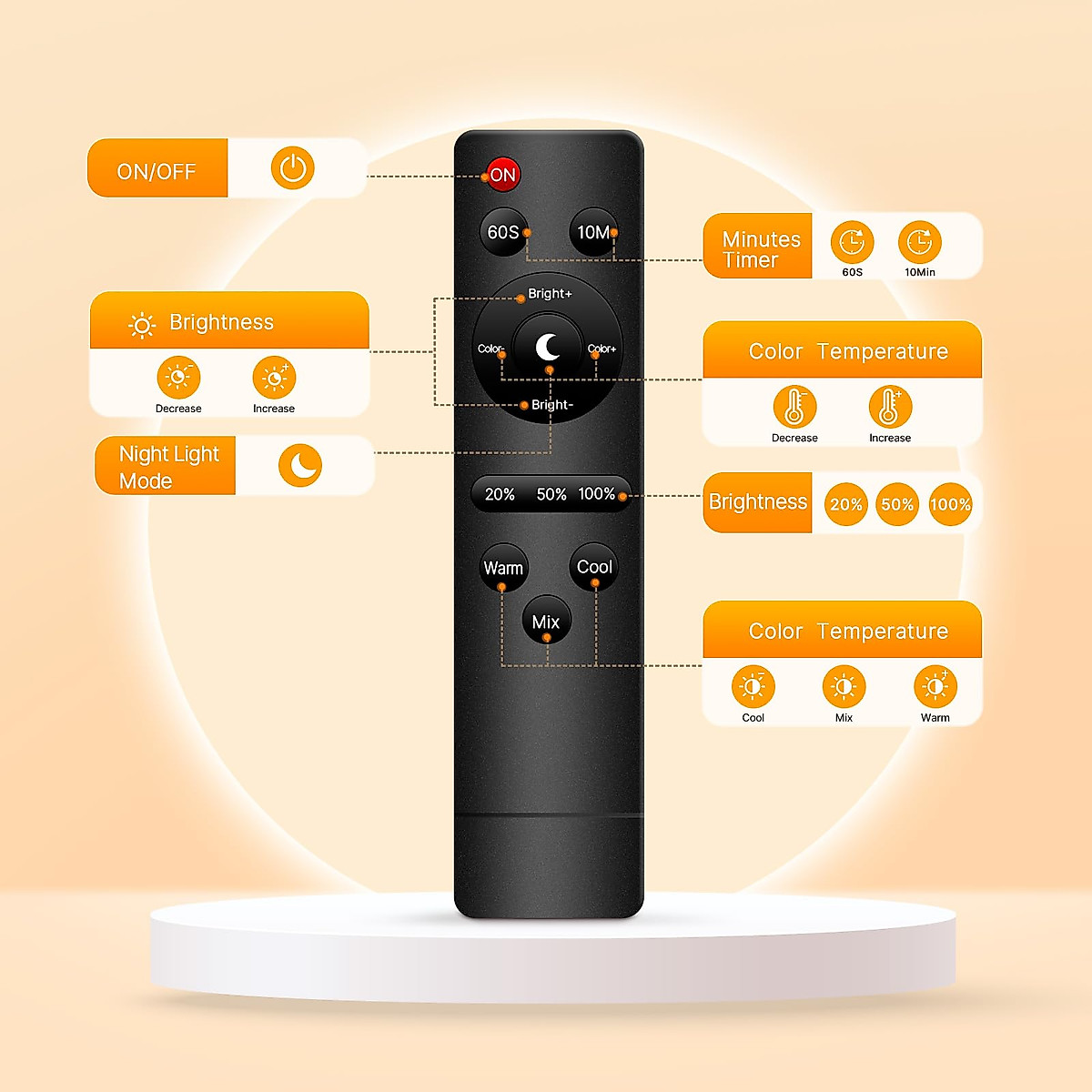 LED Desk Lamp/Clamp LED Lamp/Remote Control & Touch/Adjustable Flexible Gooseneck/Modern Stylish Multiple Setting Brightness and Color Bright Bulb/by Syrinx (Black)